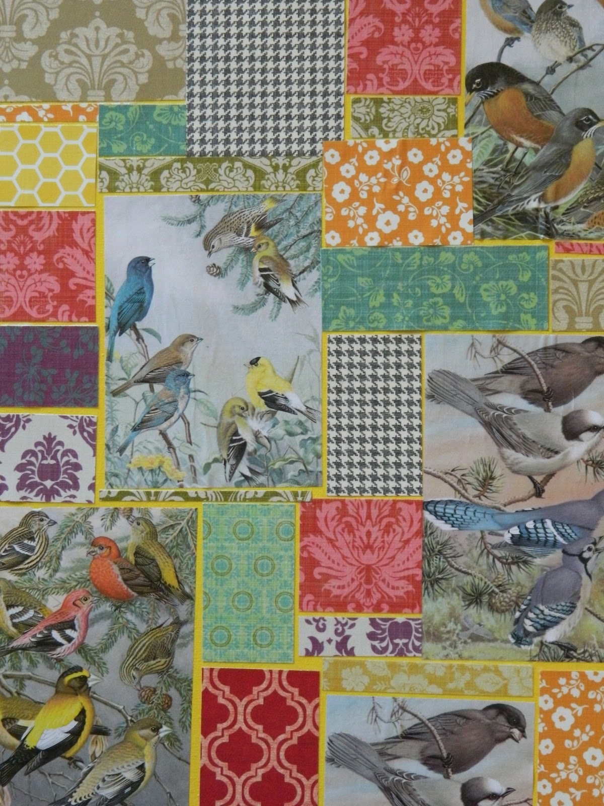 the vintage umbrella: Bird collage