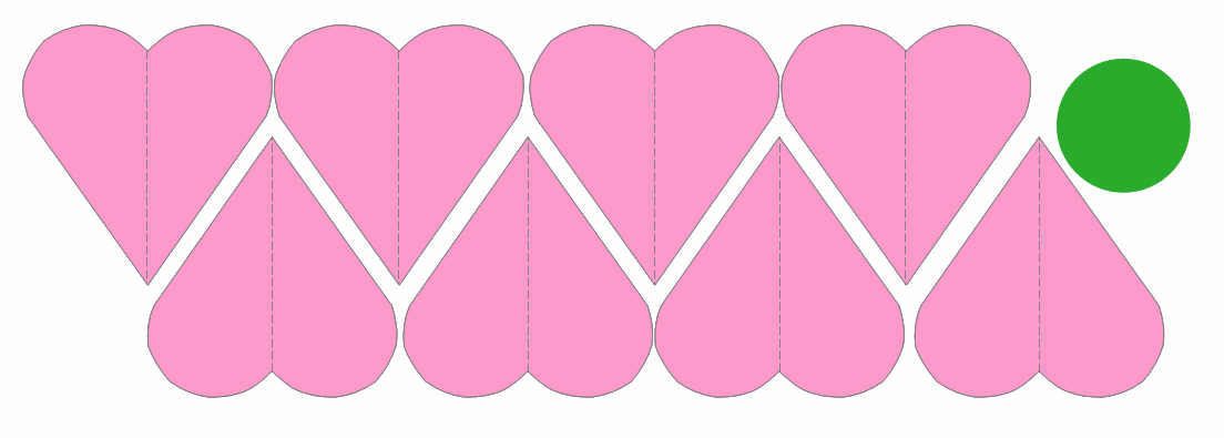 Colier- flori tridimensionale, din inimioare decupate - Materiale ...