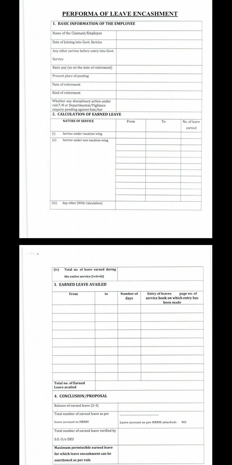 Leave Encashment case proforma and guidelines - Teacher Haryana ...
