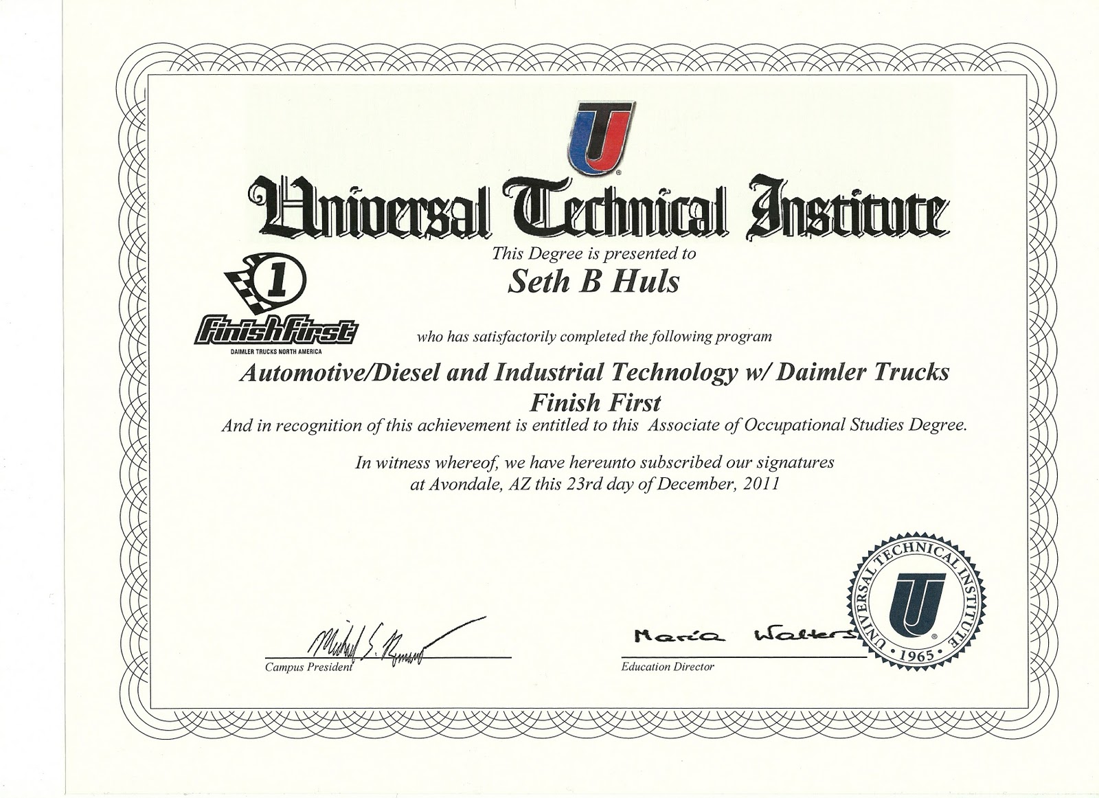 Seth Huls: Seth UTI Graduation Dec 23,2011