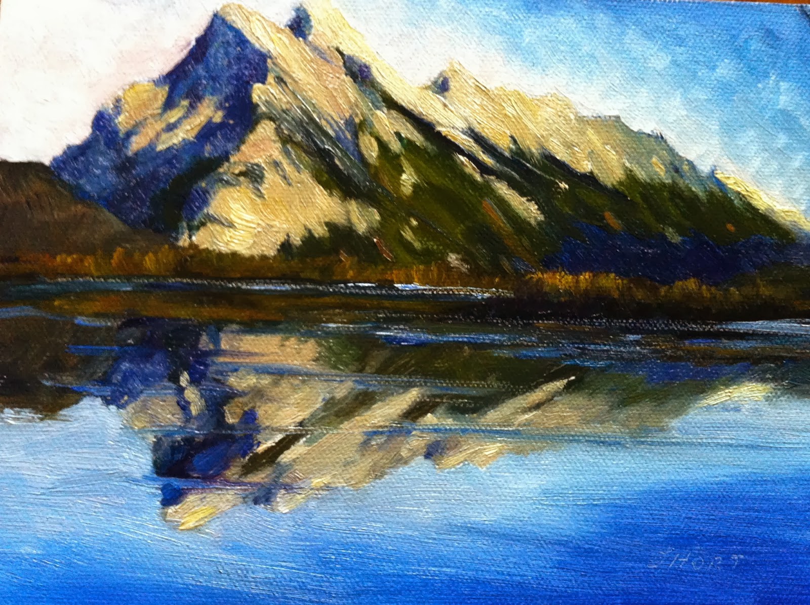 Tami Hort: Mount Rundle Mini Oil Painting