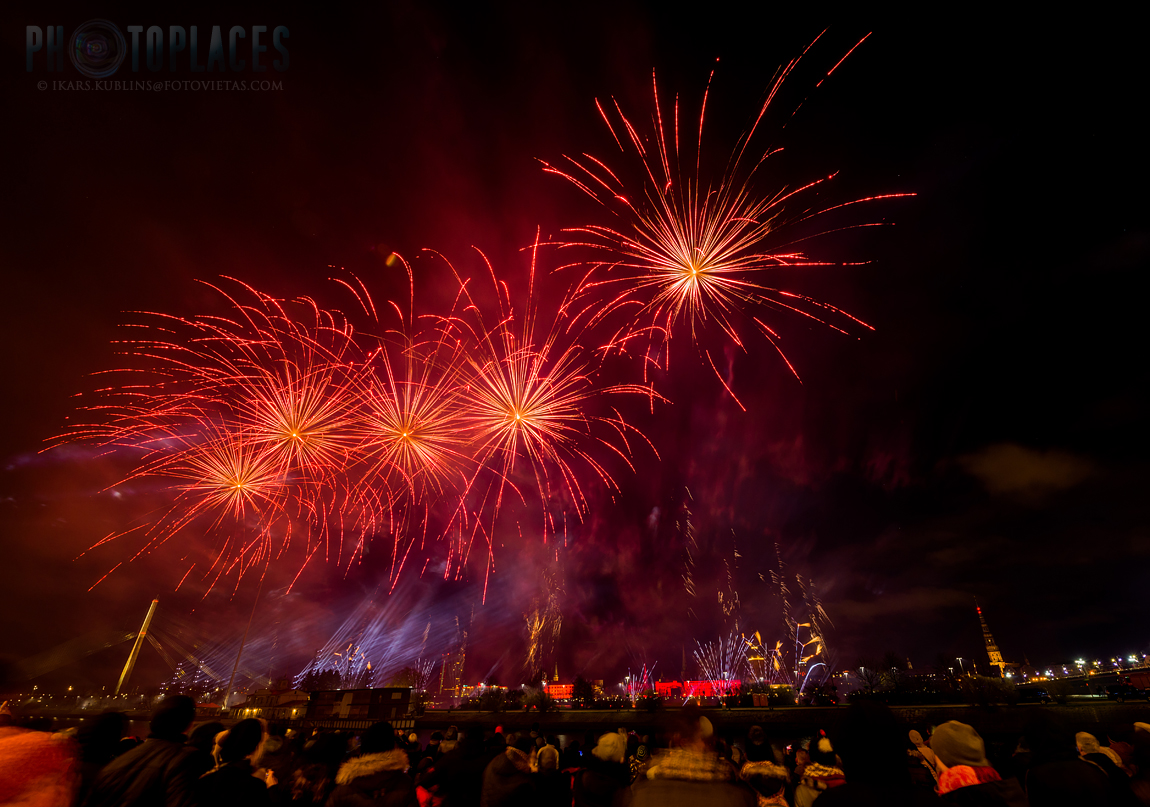 Latvia 100 years Celebration Fireworks in Riga - Photoplaces