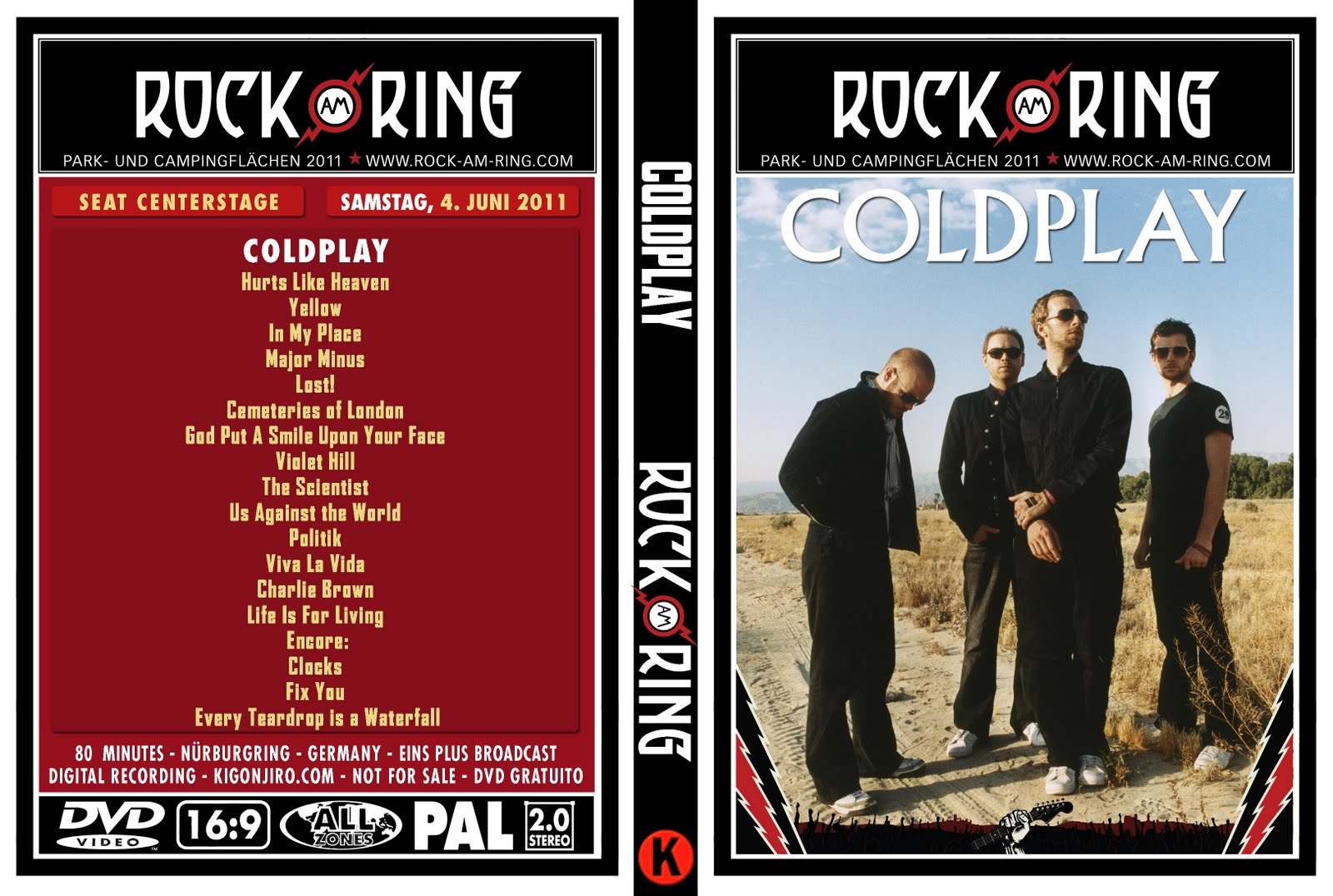 BANCA DO ROCK Rock Concert DVD: 1736 - DVD COLDPLAY 2011 - BOOTLEG
