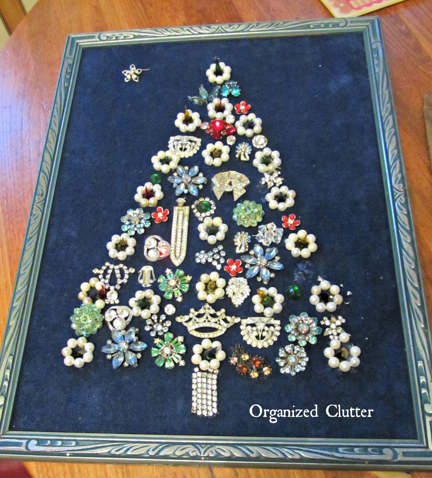 Salvaged Wood & Jewelry Christmas Tree Ornaments - Organized Clutter