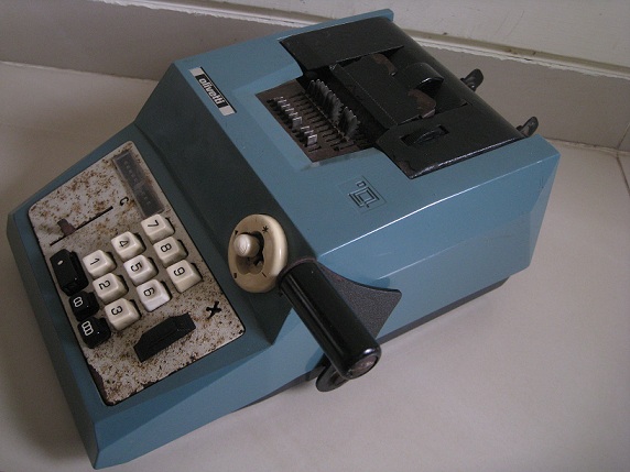 TOKO ANTIEK RETRO: VINTAGE CALCULATOR OLIVETTI ITALIAN MADE ERA 40'S ...
