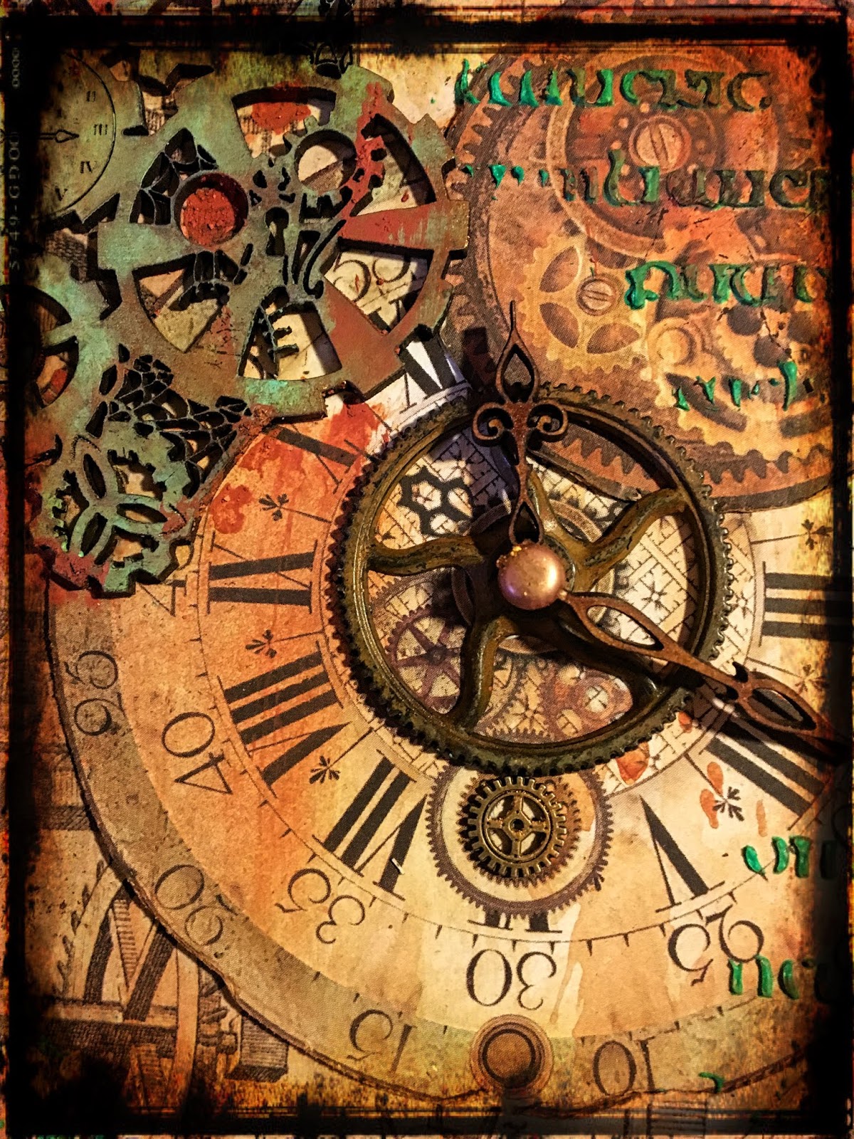 Calico Craft Parts: Clockwork themed book box by Zuzu