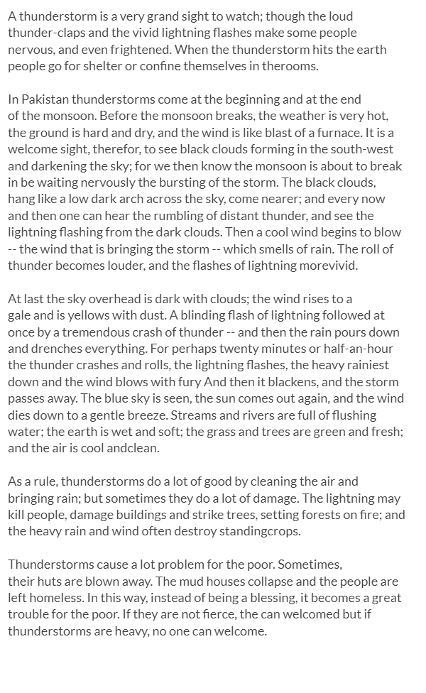 Easy Essay on 'A Thunderstorm' for 12th and 10th classes free ...