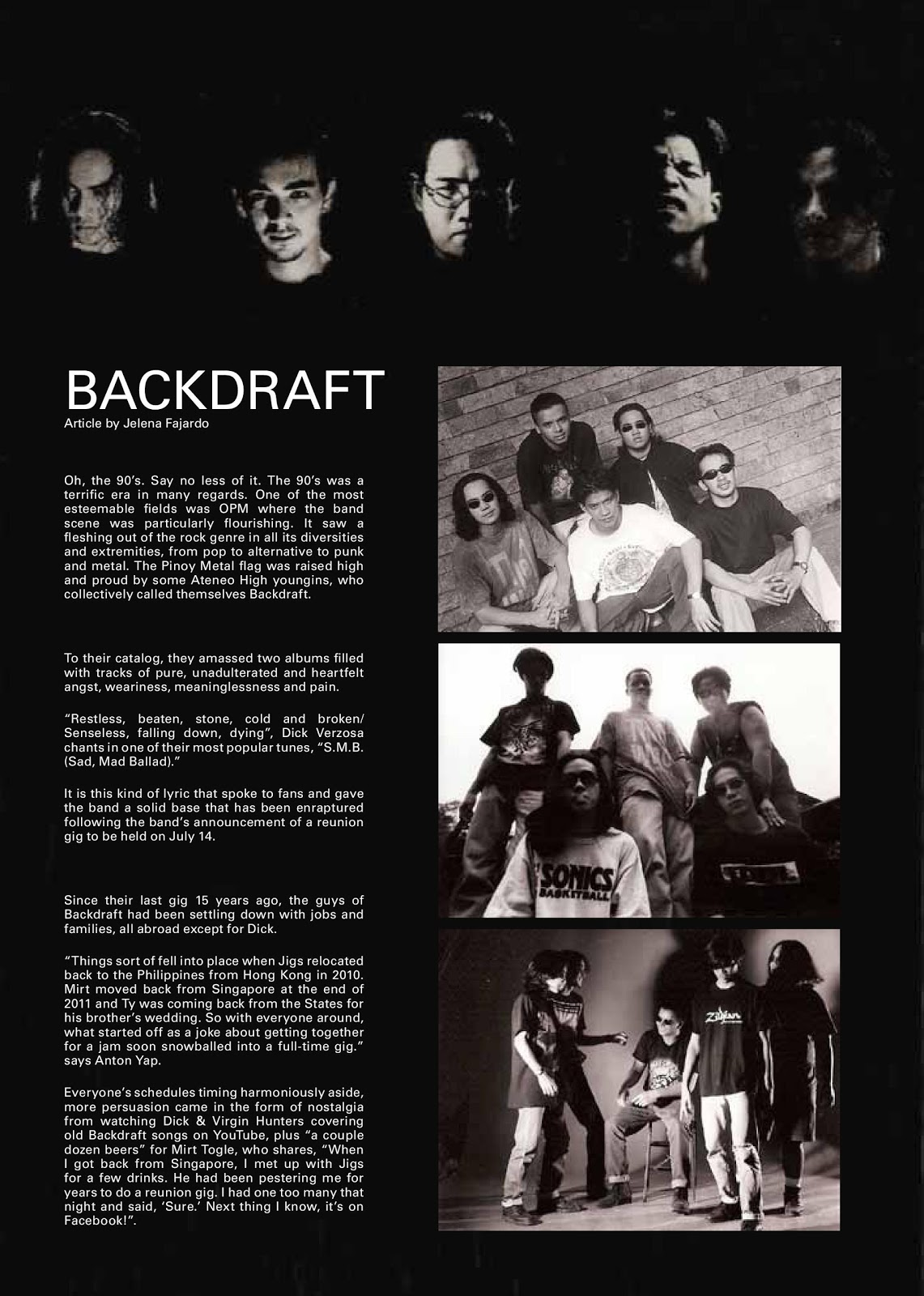 Backdraft: Backdraft Interview - Clavel Magazine May 2012