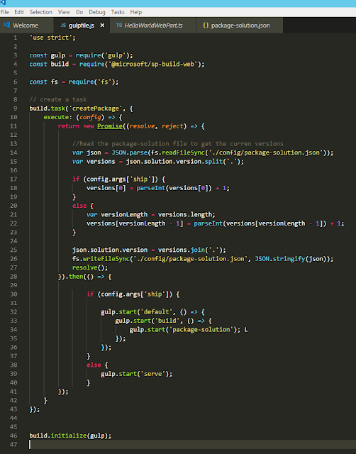 Custom Gulp tasks in SharePoint Framework (SPFx) Solution