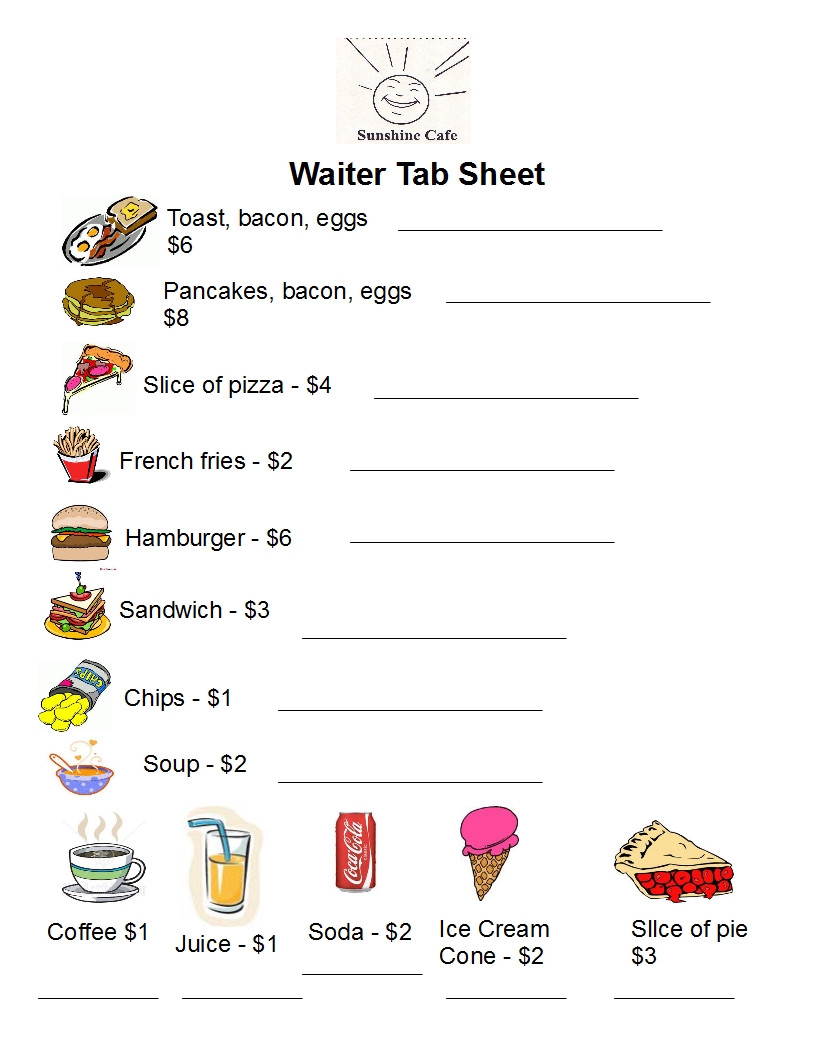 Training Up A Child: Playing Restaurant