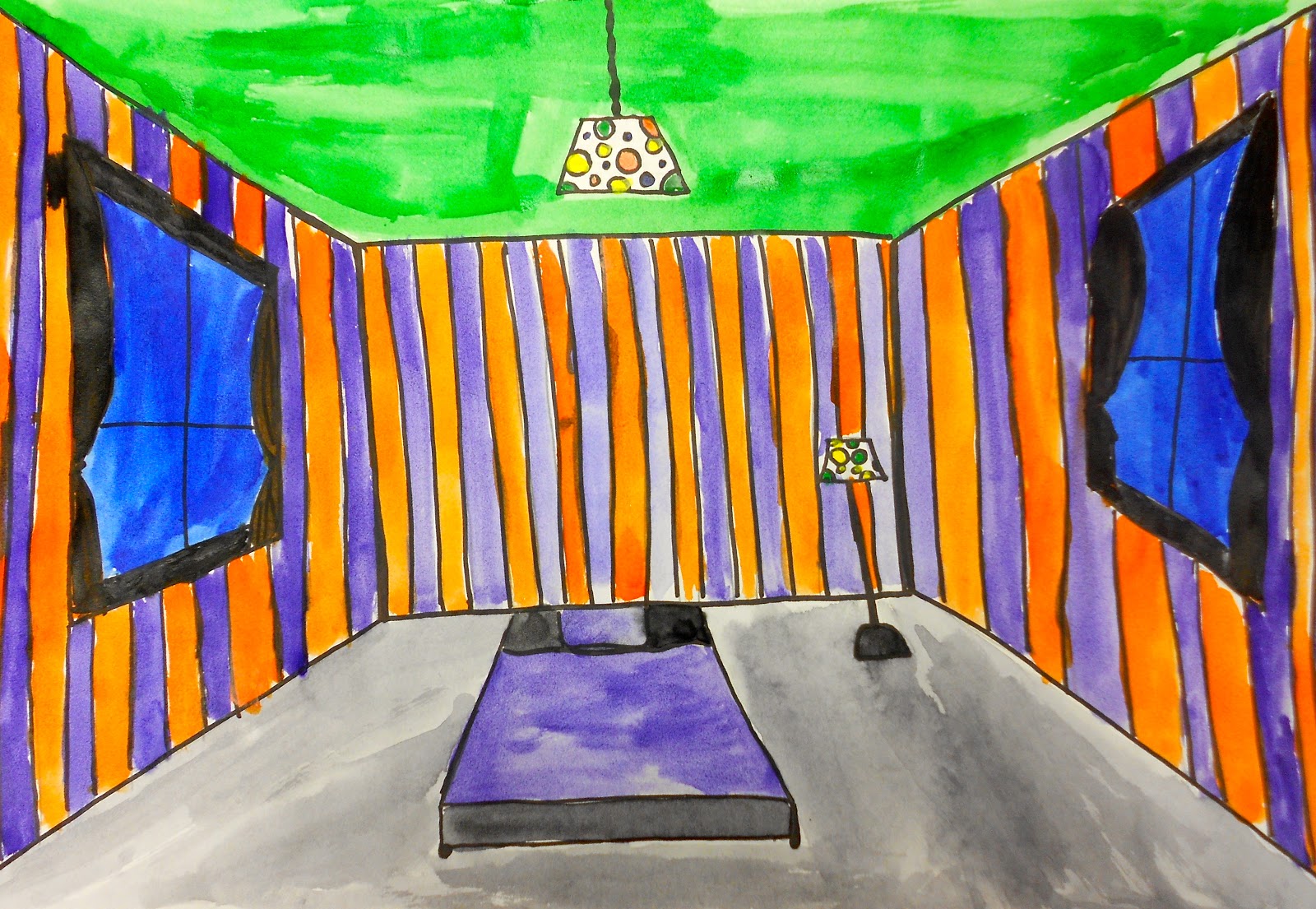 Art. Eat. Tie Dye. Repeat.: 6th Grade One Point Perspective