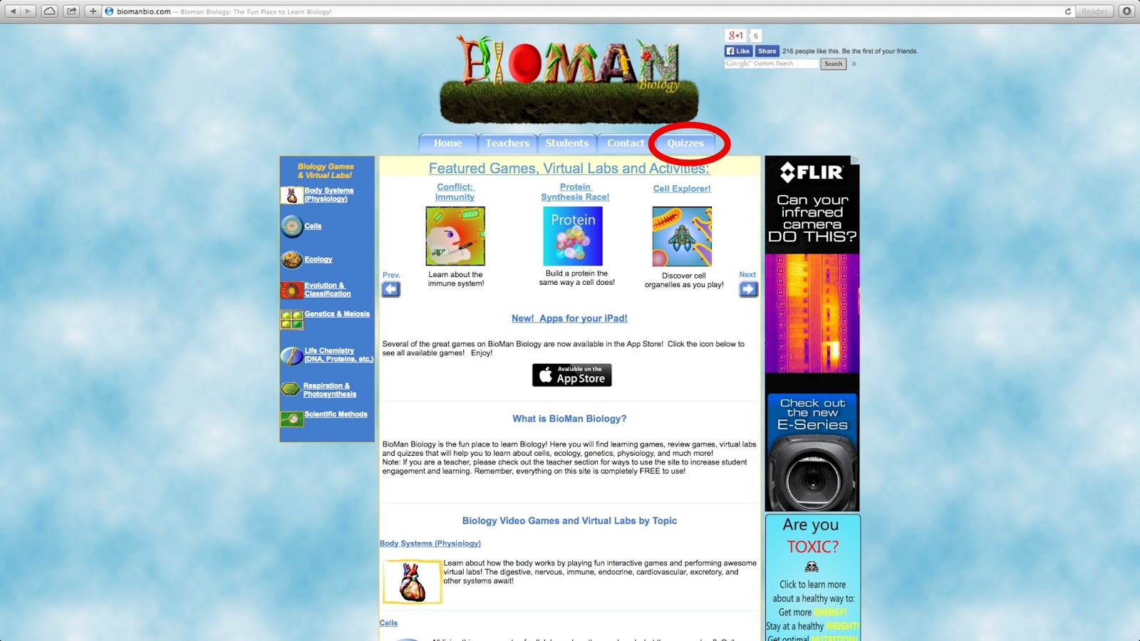 ET 449 Mrs Fryar: Bioman Biology Tutorial