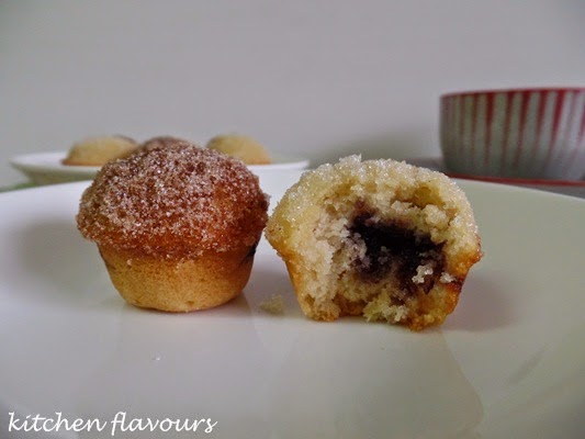 kitchen flavours: Jam-Doughnut Muffins : Bake-Along #71