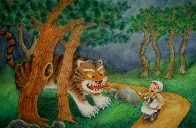 Eunbee Lee's Korean Myth and Tiger!: images from different sources
