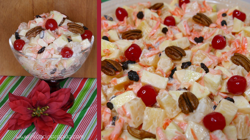 Ensalada Navideña – Manzana, Piña y Zanahoria - Mi Cocina Rápida