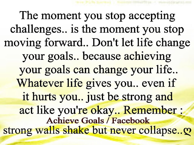 Love Life Dreams: The moment you stop accepting challenges..