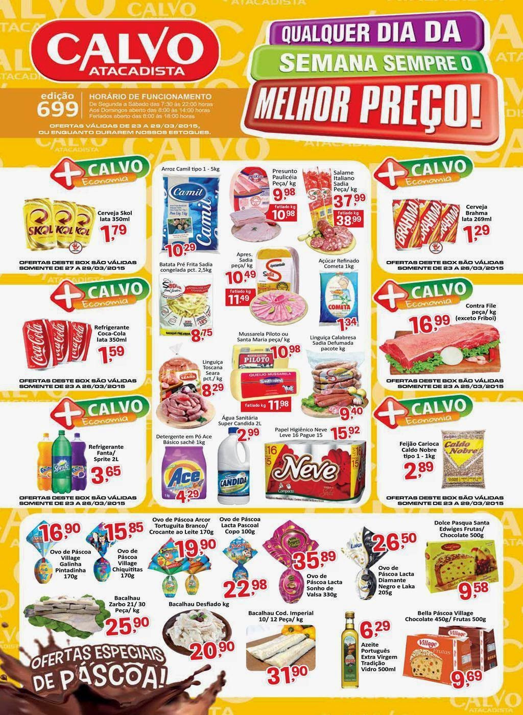 Folheto Supermercado Calvo Valido Dia 22/03/2015 | Supermercados Promoções