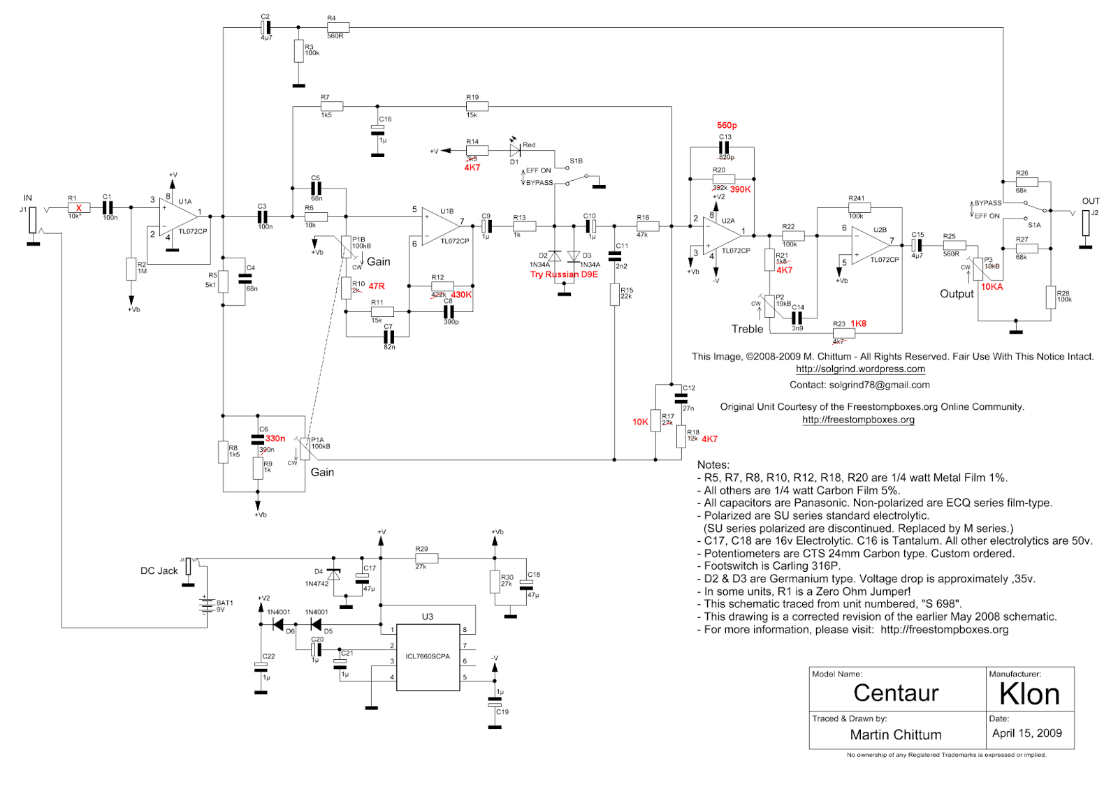 Guitar FX Layouts: Klon Centaur Silver Edition