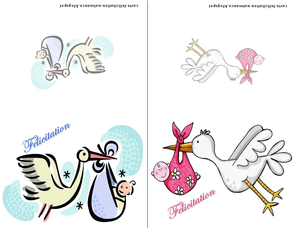 Carte gratuite à imprimer: Carte de félicitation pour naissance à imprimer