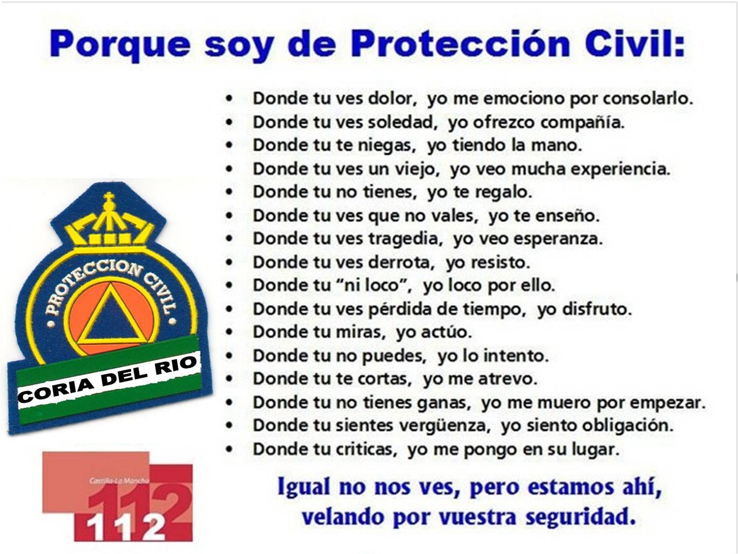 PROTECCION CIVIL CORIA DEL RÍO: ¿POR QUÉ SOY VOLUNTARIO?