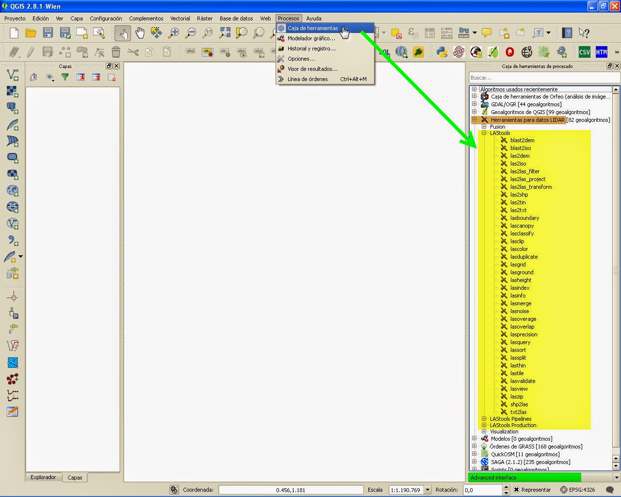LIDAR en QGIS: LAStools. - EspanaMapa