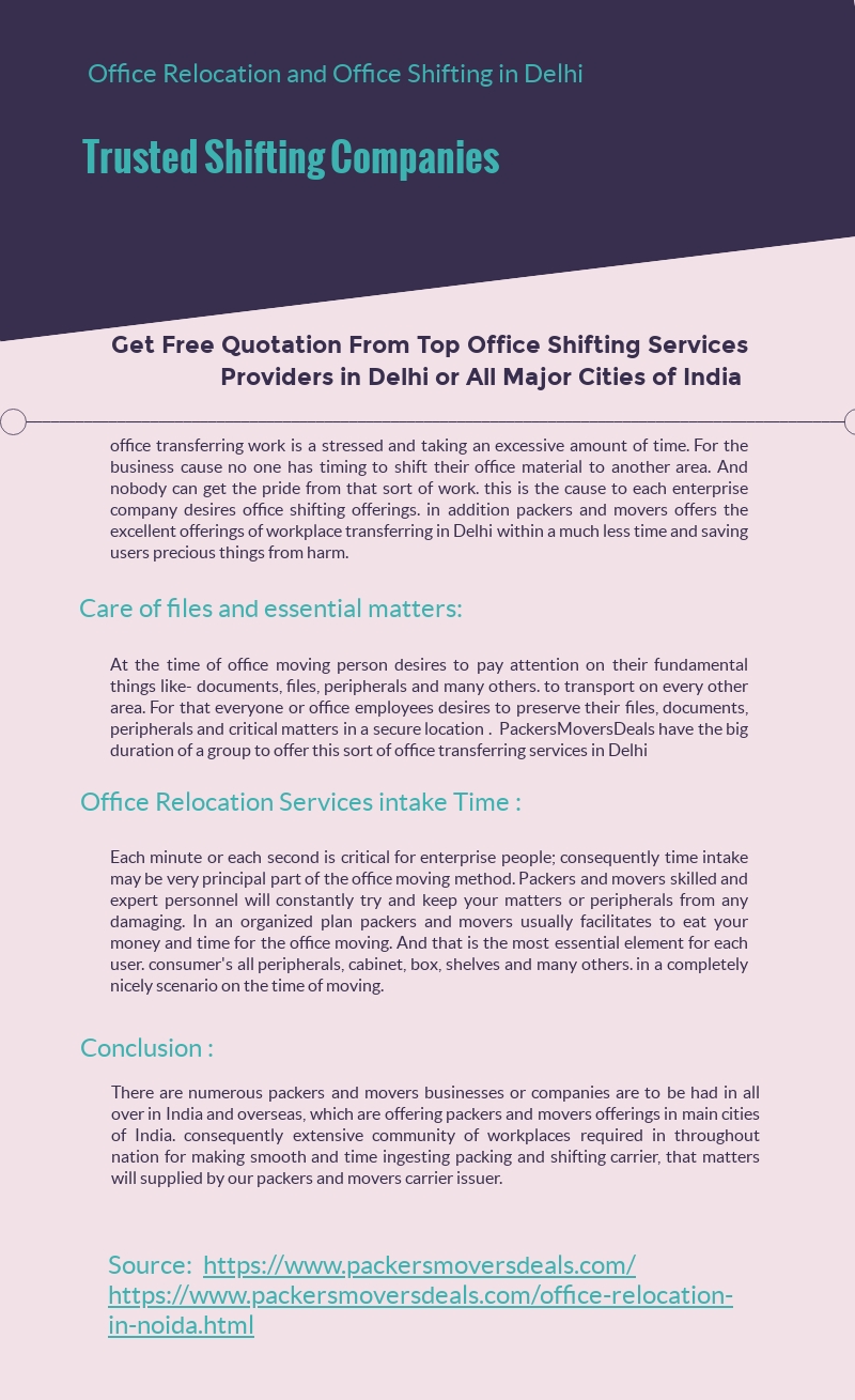 Easy and Smooth Office Shifting in Delhi