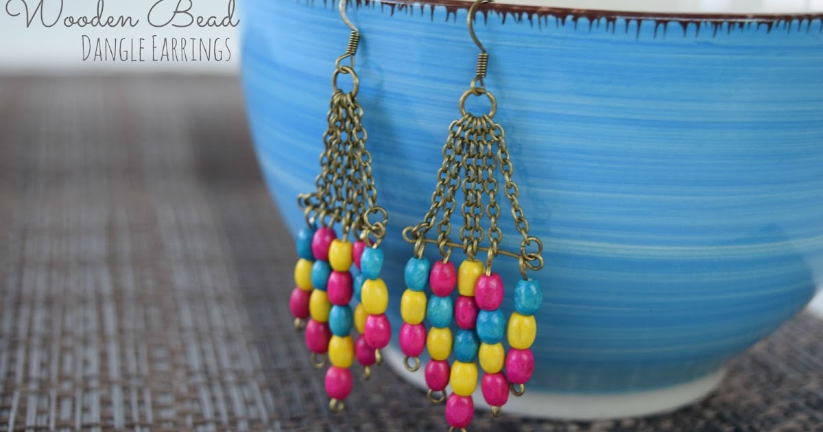 Wooden Bead Dangle Earrings - Adventures of a DIY Mom