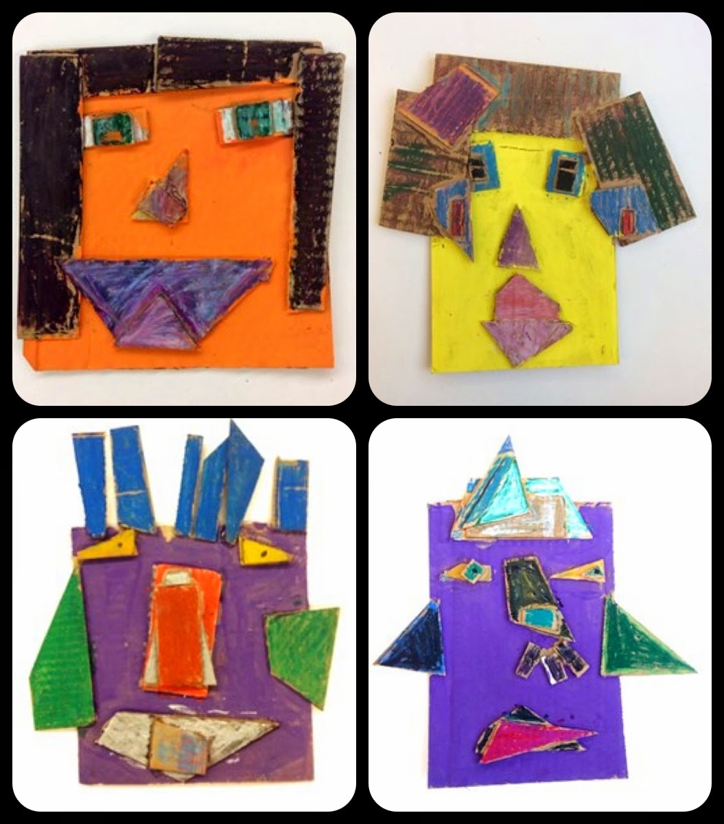 BES Art: Recycled Cardboard Faces