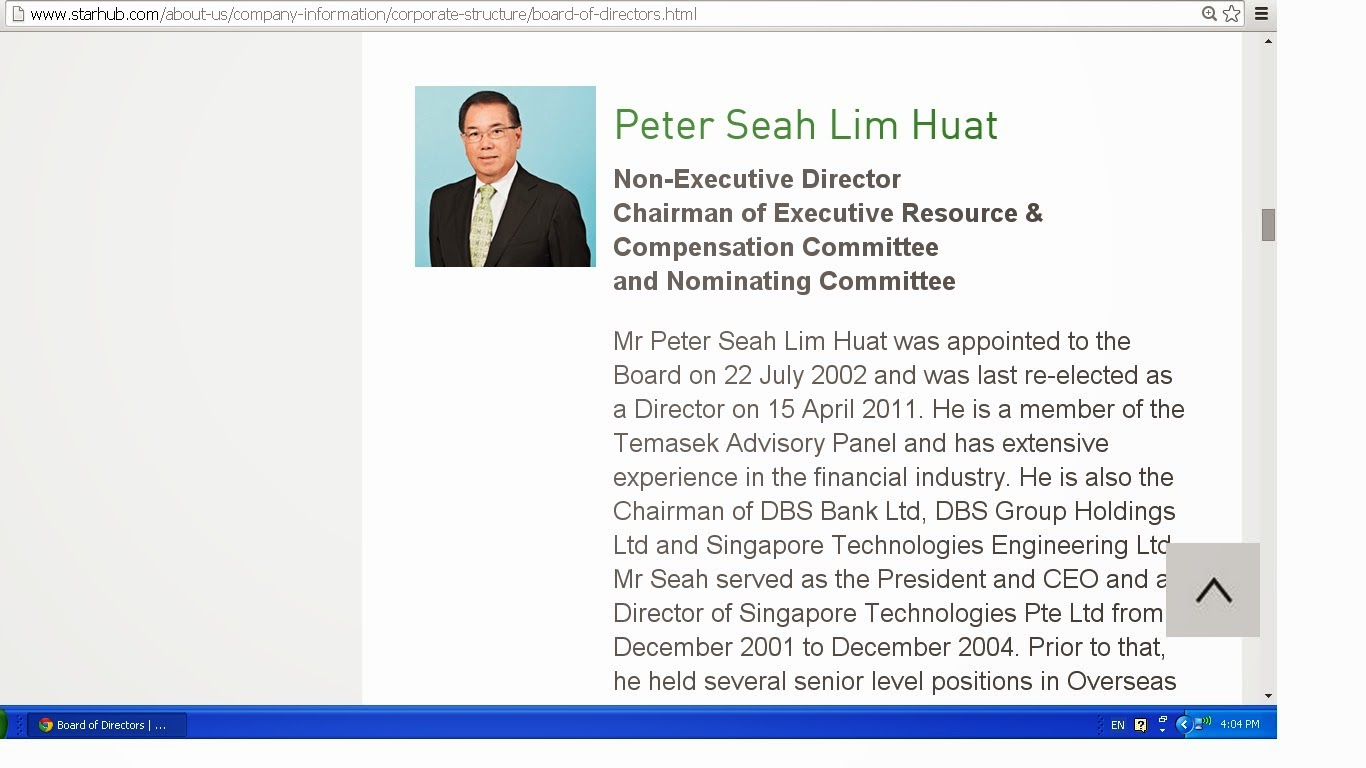 aik ya: SingHealth Board of Directors Chairman Mr Peter Seah Lim Huat