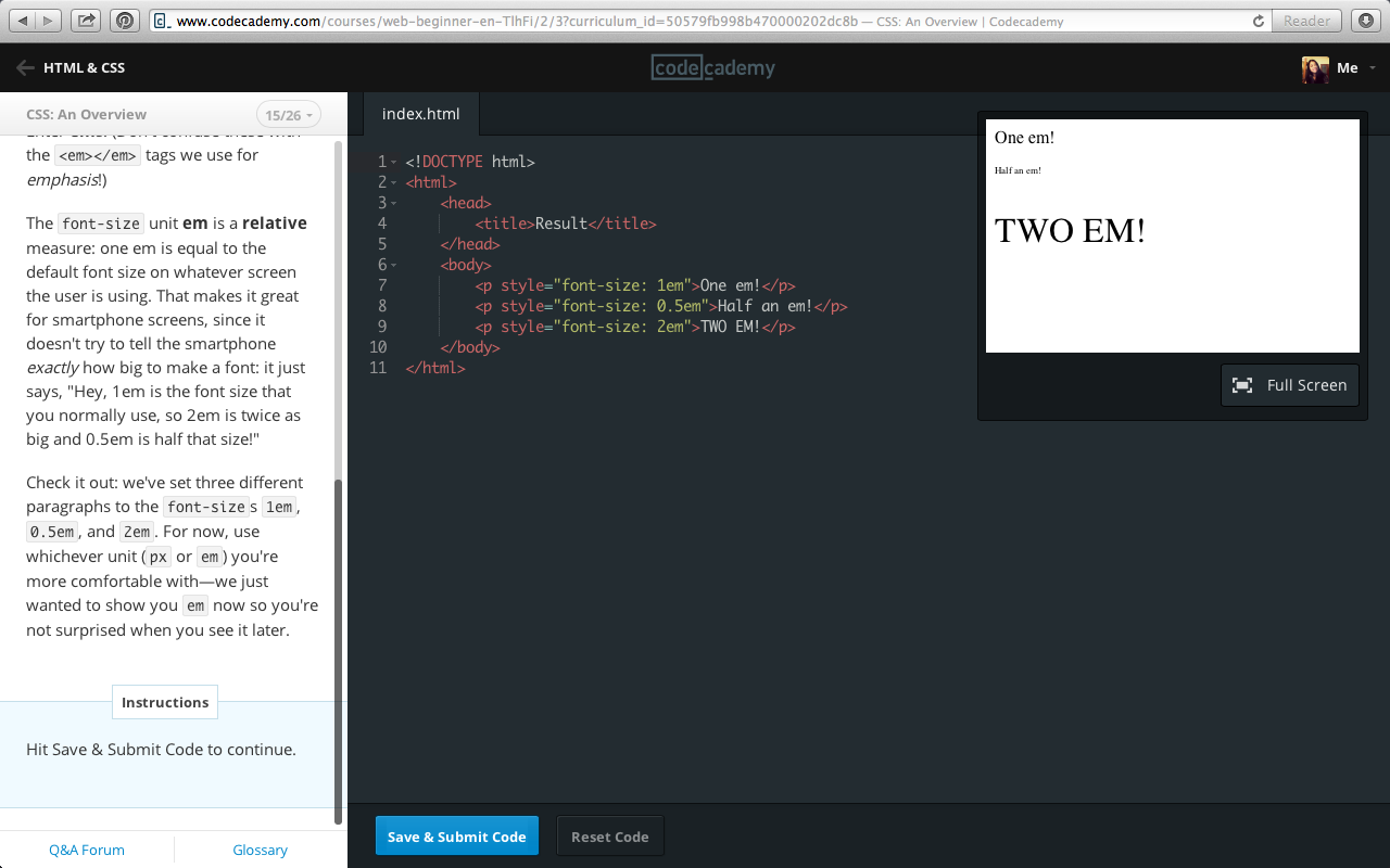 Nadia Larashari Shabrina: Codecademy | HTML & CSS: an Overview