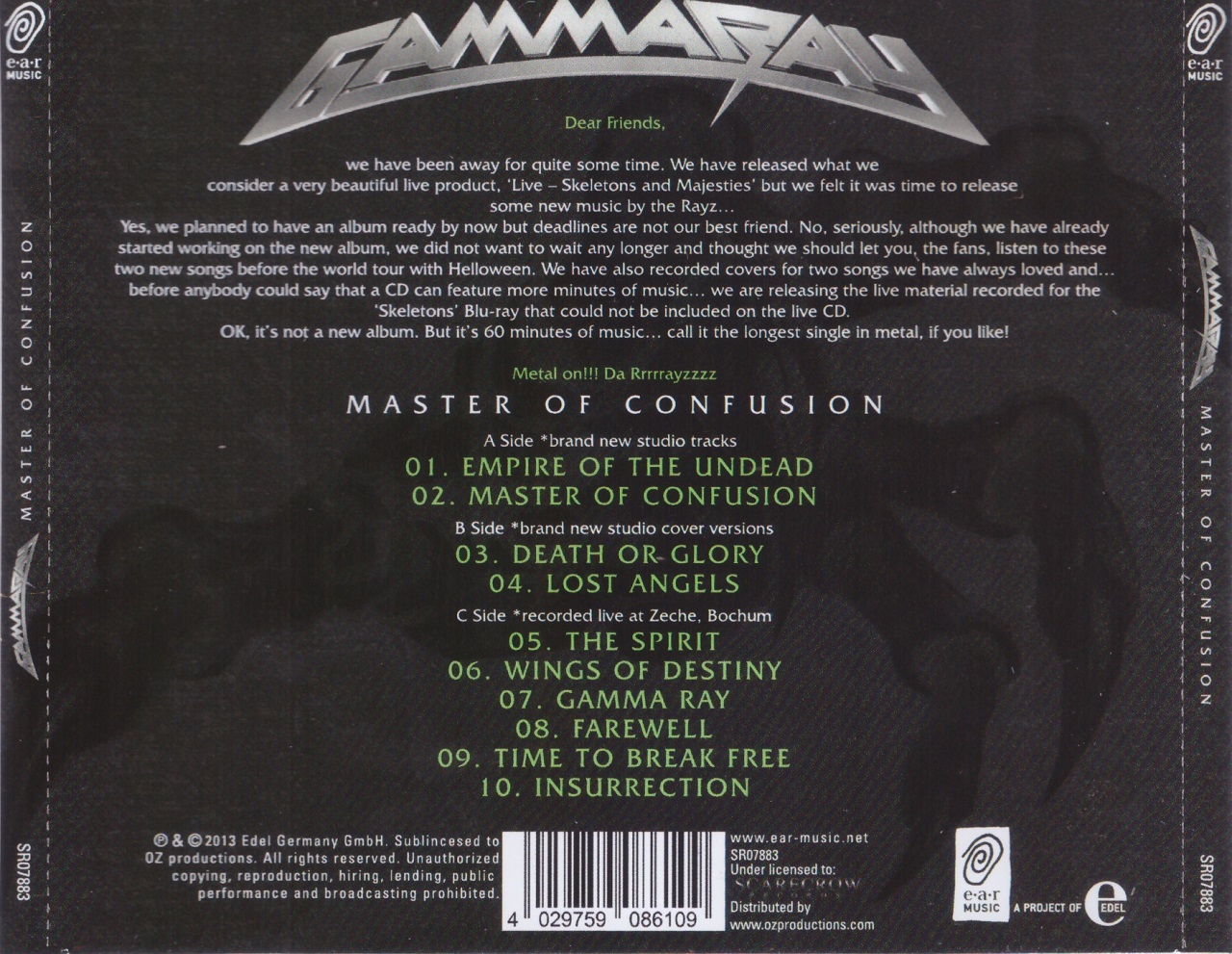 Cries from the Quiet World: Gamma Ray "Master Of Confusion"