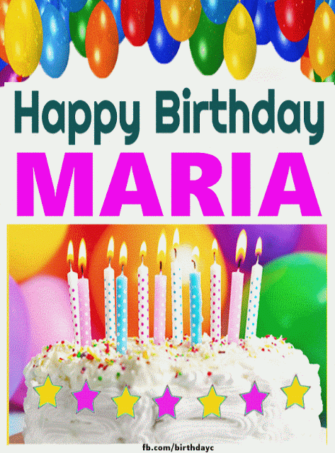 Happy Birthday MARIA cake gif