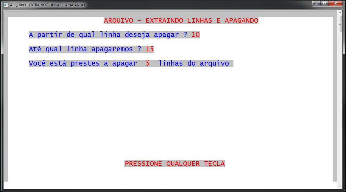 Samuel Lima - Programador C/C++ : Arquivo - extraindo linhas e apagando