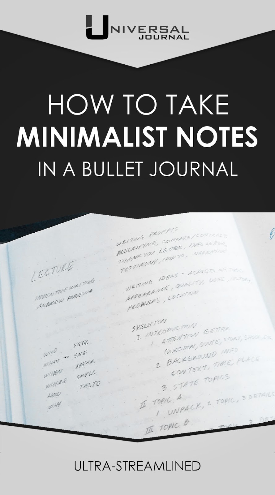 Quick minimalist note page for bullet journal
