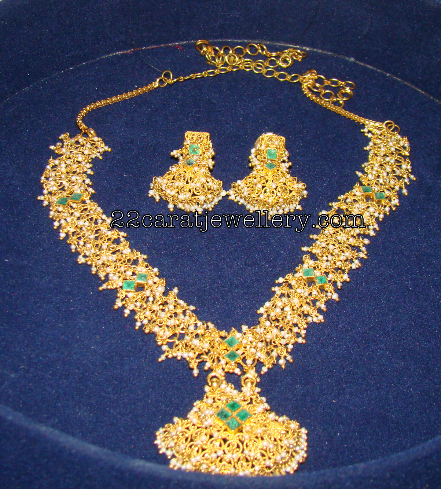 My Basara Pearls Kundan Necklace Set - Jewellery Designs