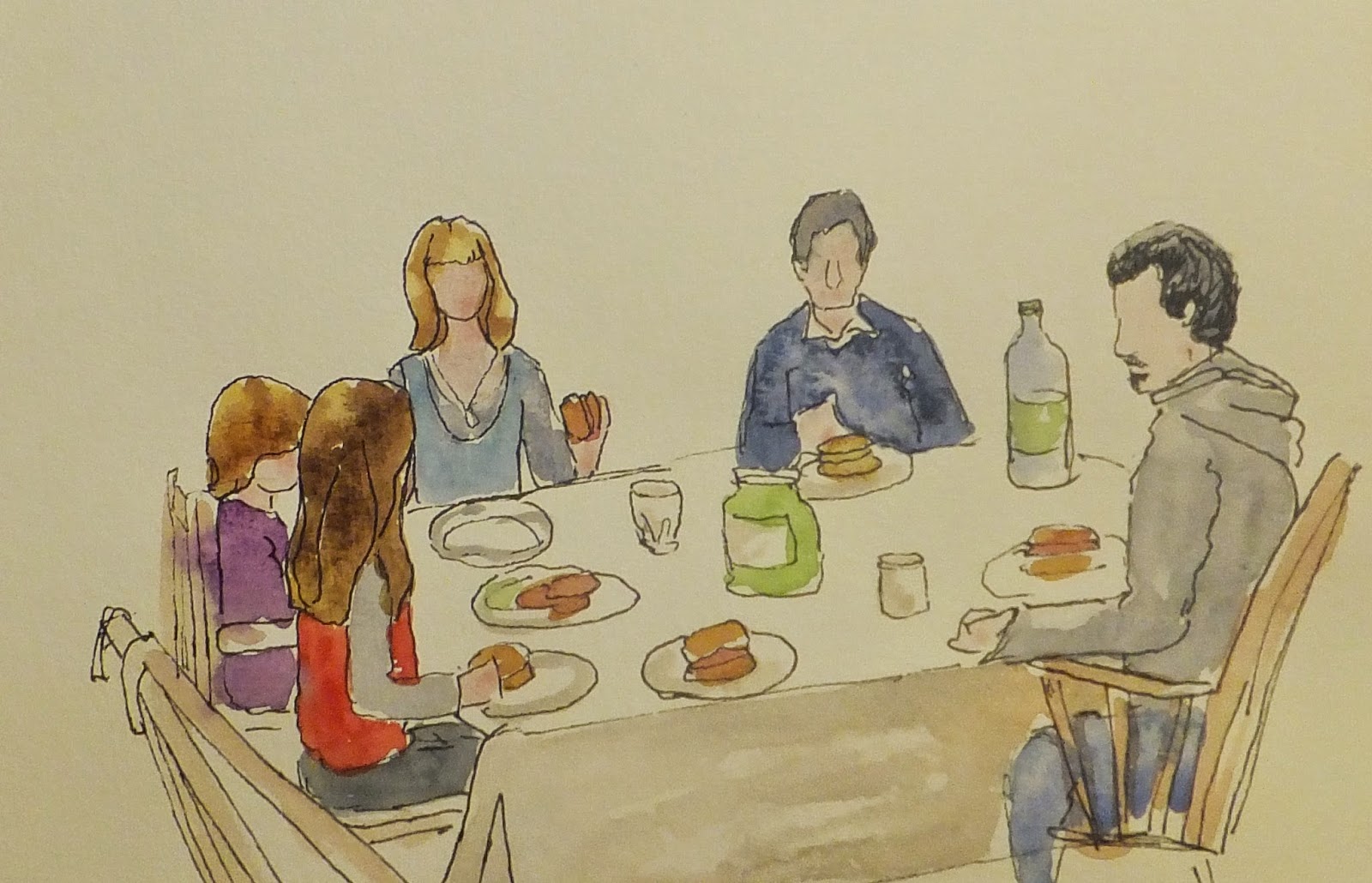 Painting and Drawing Diary: Sunday, 8th February 2015 - Sunday Lunch