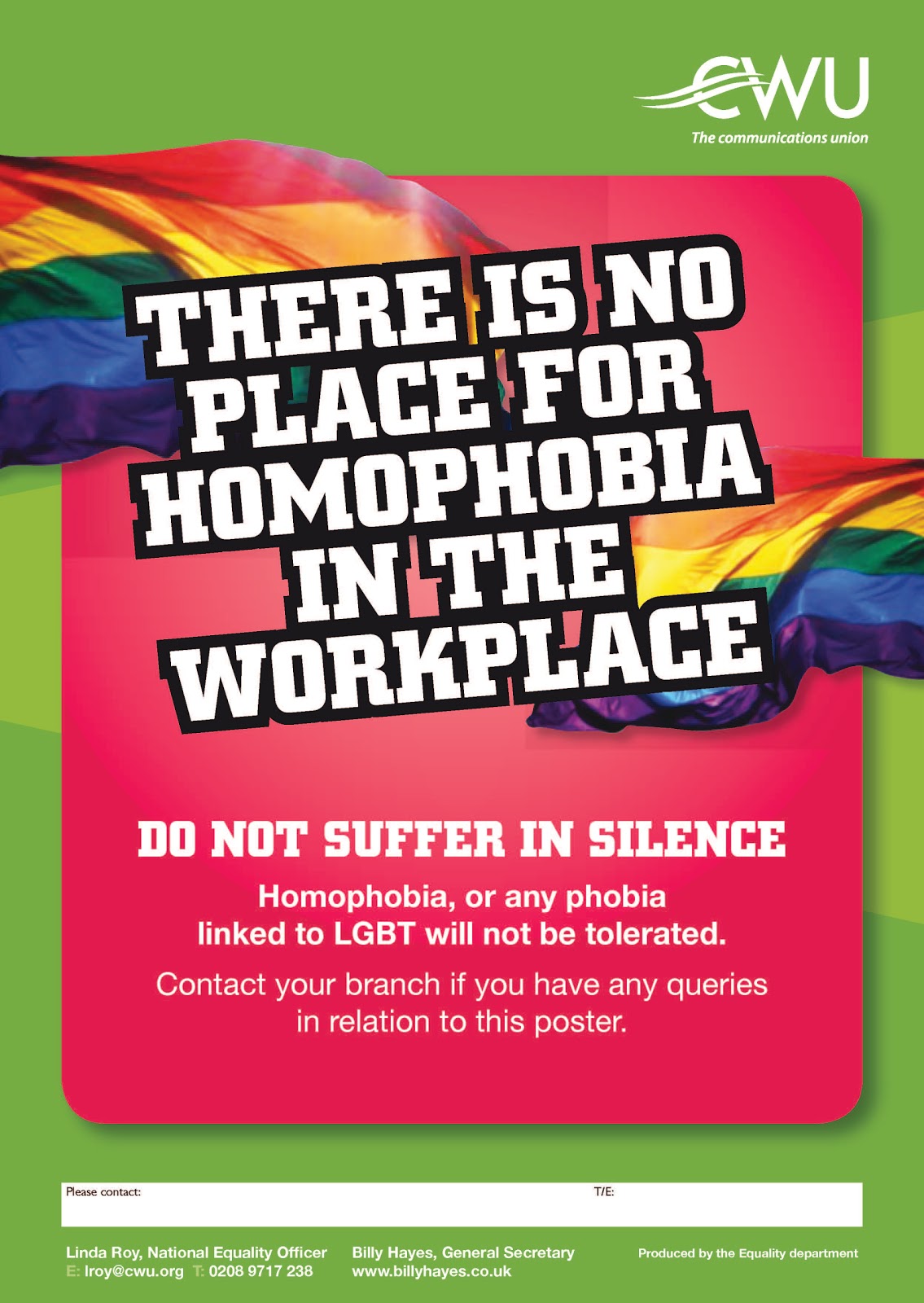 Equality for All: Homophobia poster