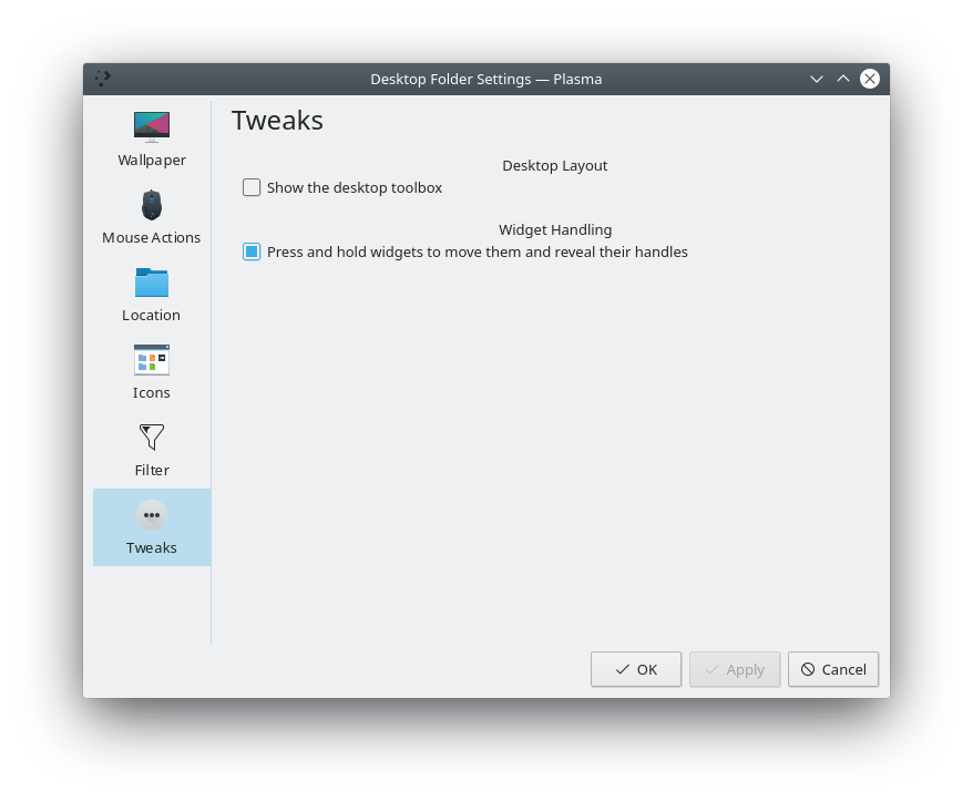 KDE Plasma Desktop + Vertical Panel + Global Menu