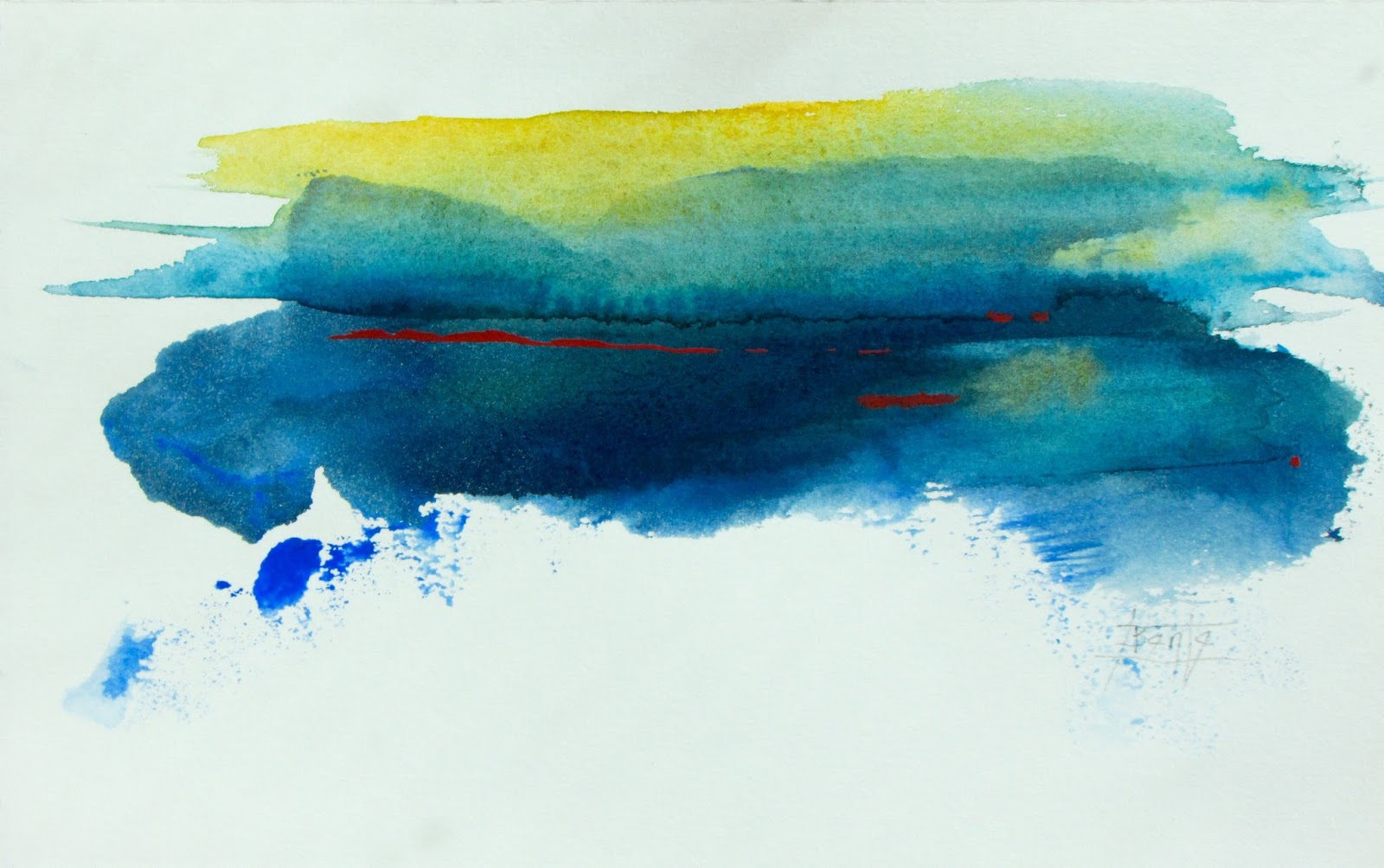 Bente Hansen Fine Art: Small abstract watercolor