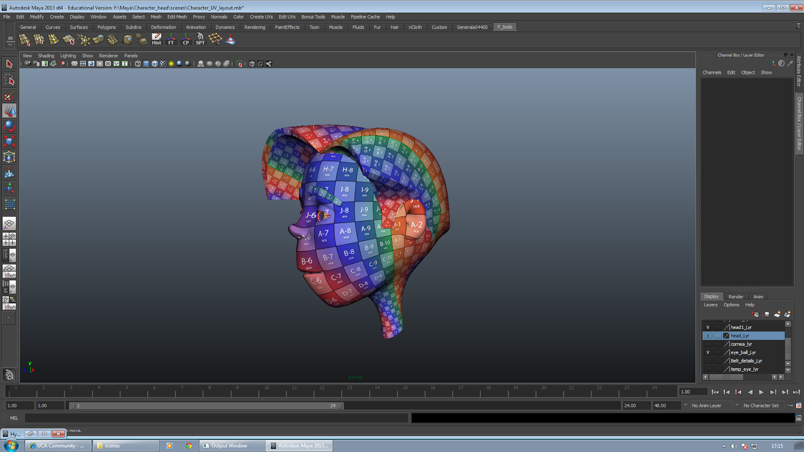 Peta-gaye Brown : Character_Head_UV_layout