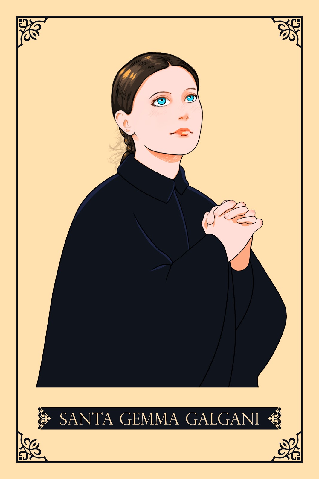 Santa Gemma Galgani - pintura para download em Alta Resolução - Saint Cards