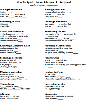 ABQ Math Blog: Sentences Stems