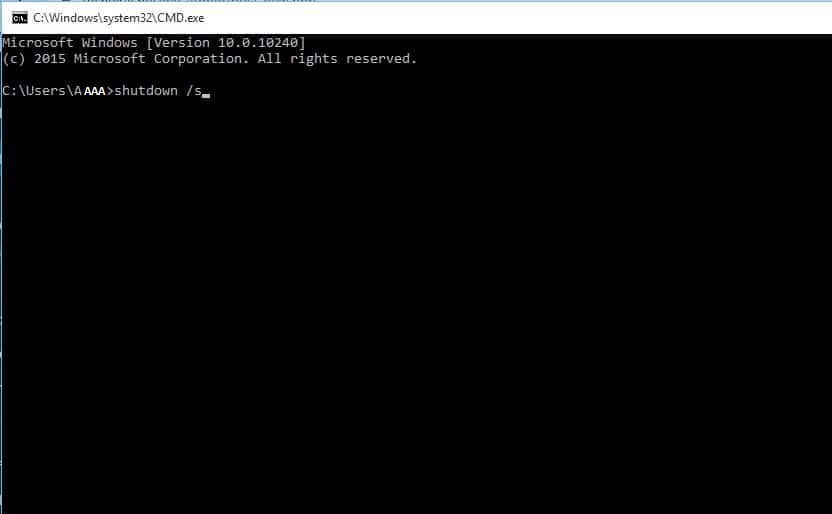 Shut Down Windows 10 Using Command Prompt