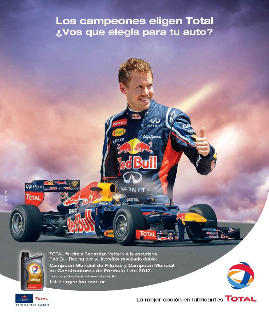 RODADOS EN ARGENTINA: TOTAL CELEBRA LA VICTORIA DEL RED BULL RACING TEAM