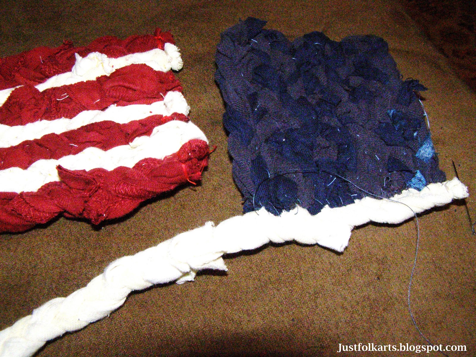Just Folk Art: American Flag Miniature Rag Rug
