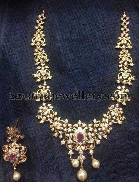 Goldplated CZ Necklace 3800 Only - Jewellery Designs