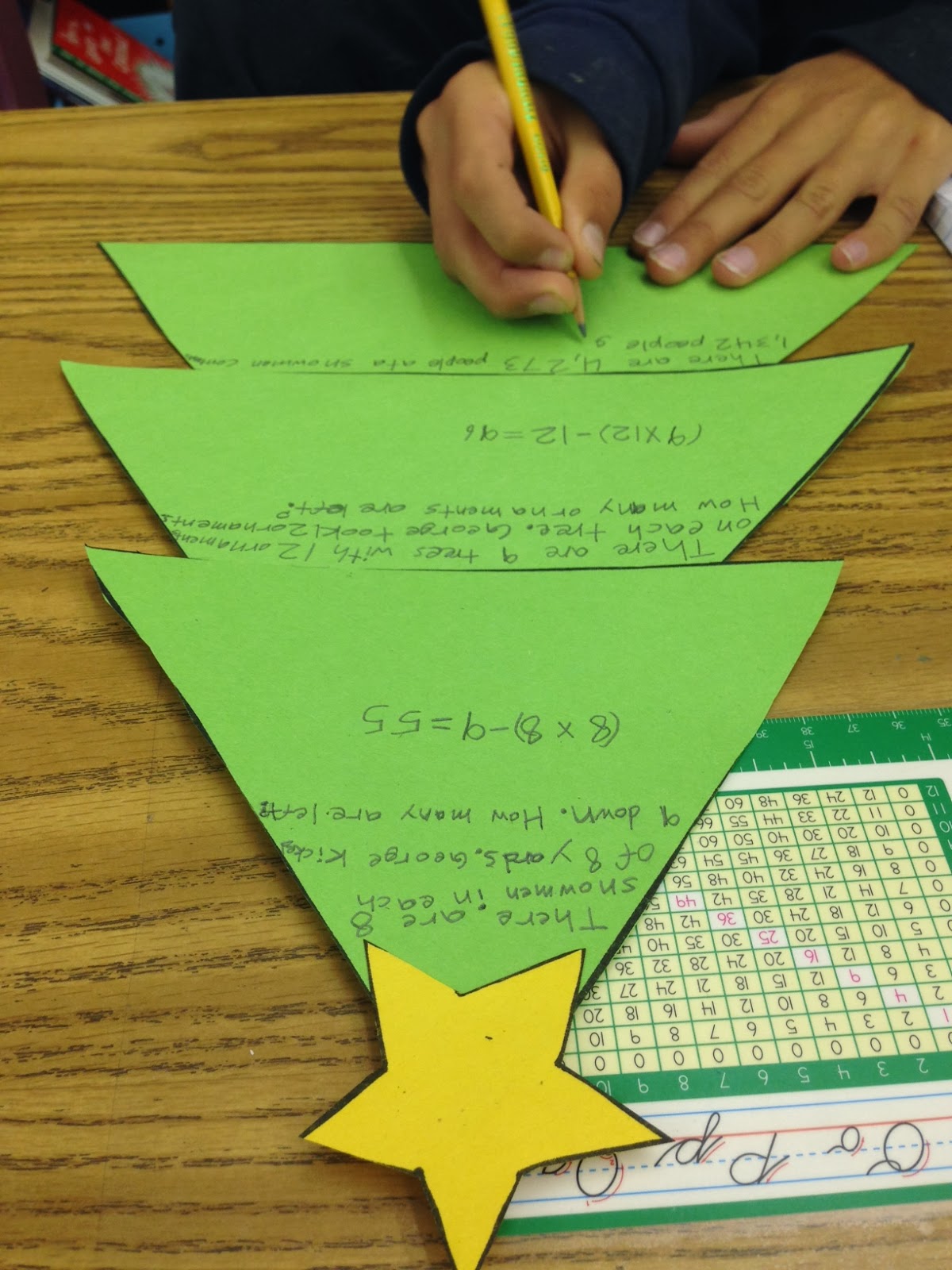 Word Problem Christmas Tree Craftivity - Apples & ABC's