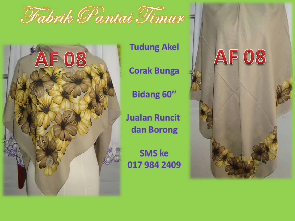 Fabrik Pantai Timur: T. Akel Corak Bunga Bidang 60''