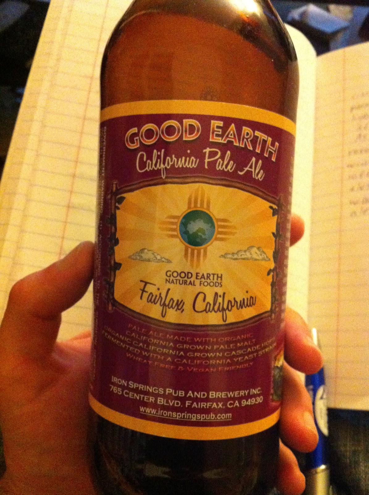 Jonesing For Wine: Good Earth California Pale Ale