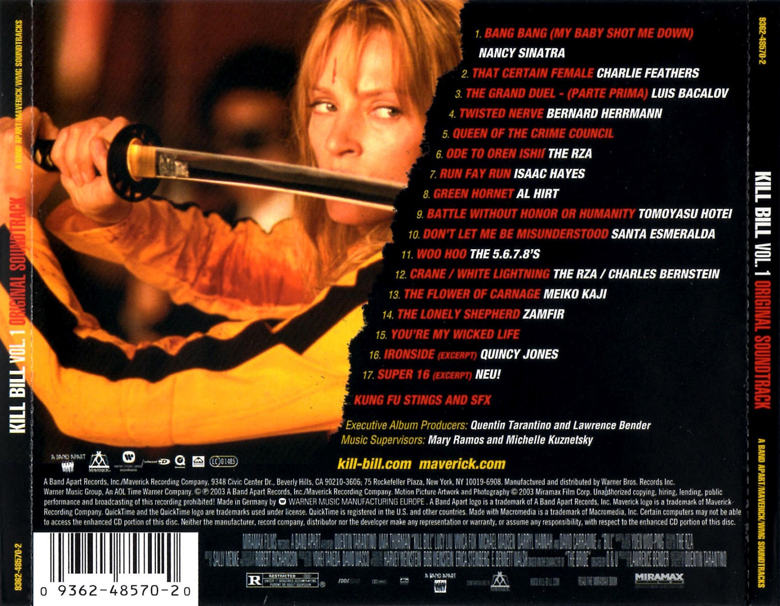 Encarte: Kill Bill Vol. 1 - Original Soundtrack - Encartes Pop